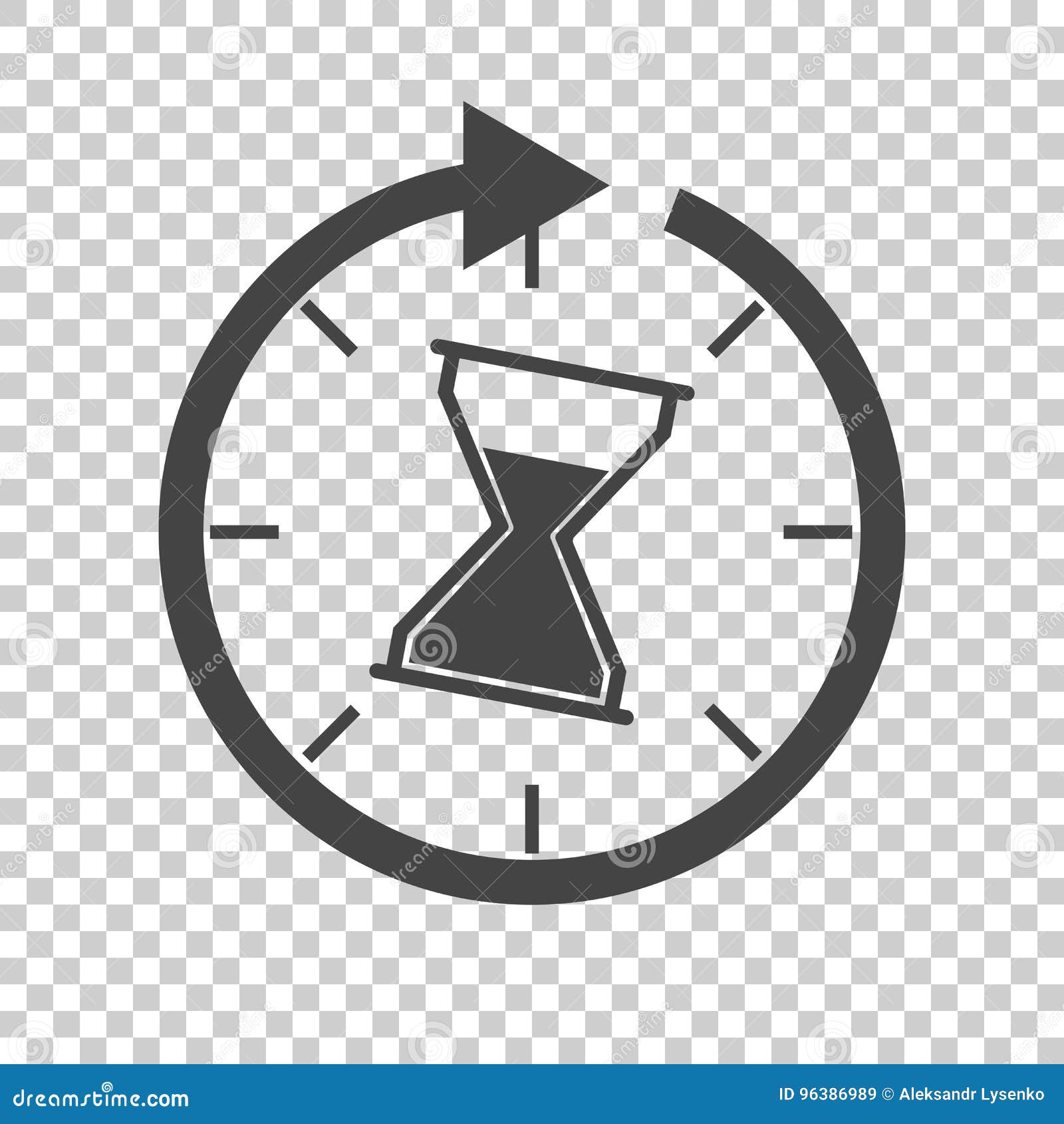 Hourglass Icon - Black Vector Illustration - Isolated On Transparent ...