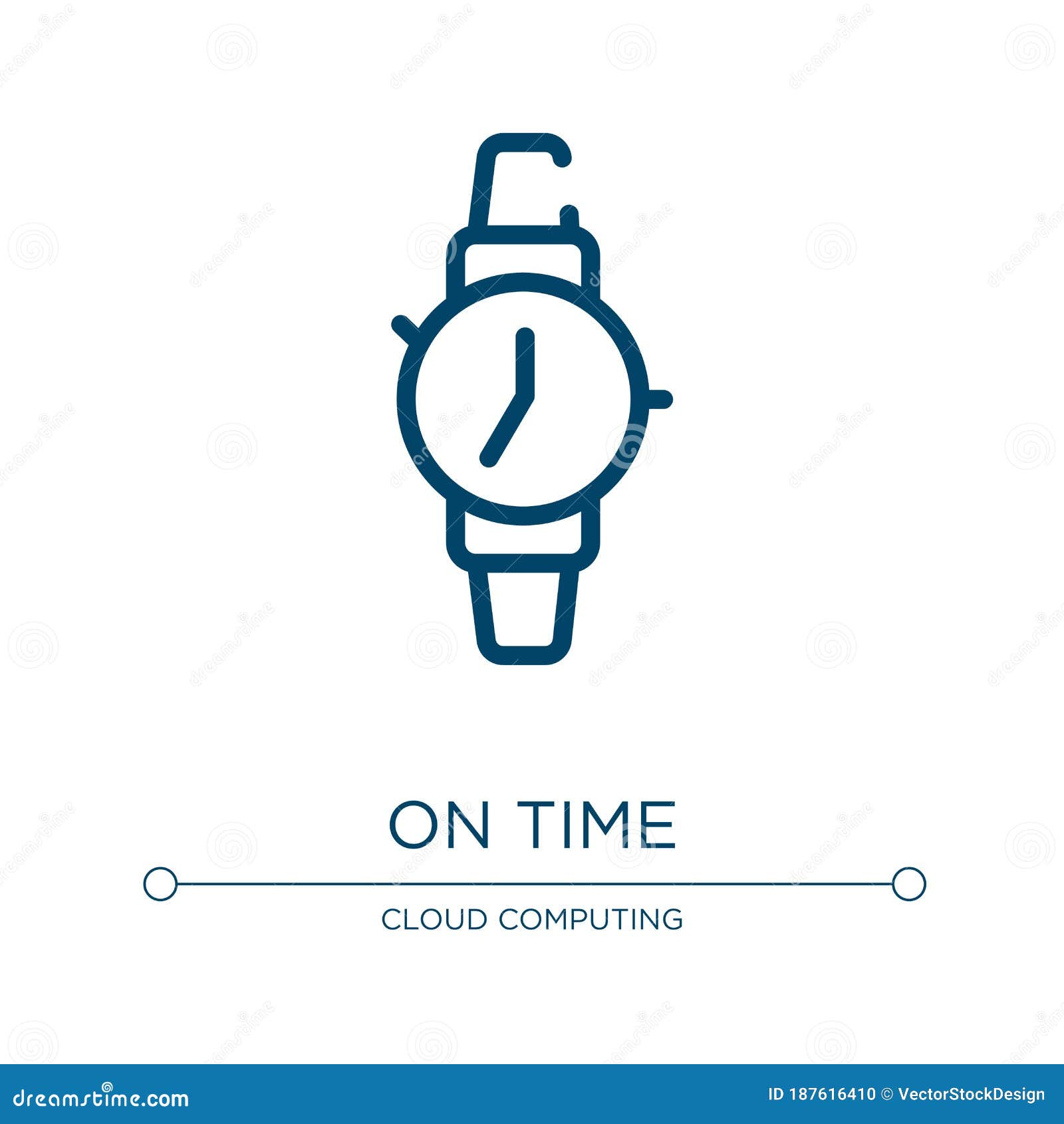 On Time Icon. Linear Vector Illustration from Material Devices ...