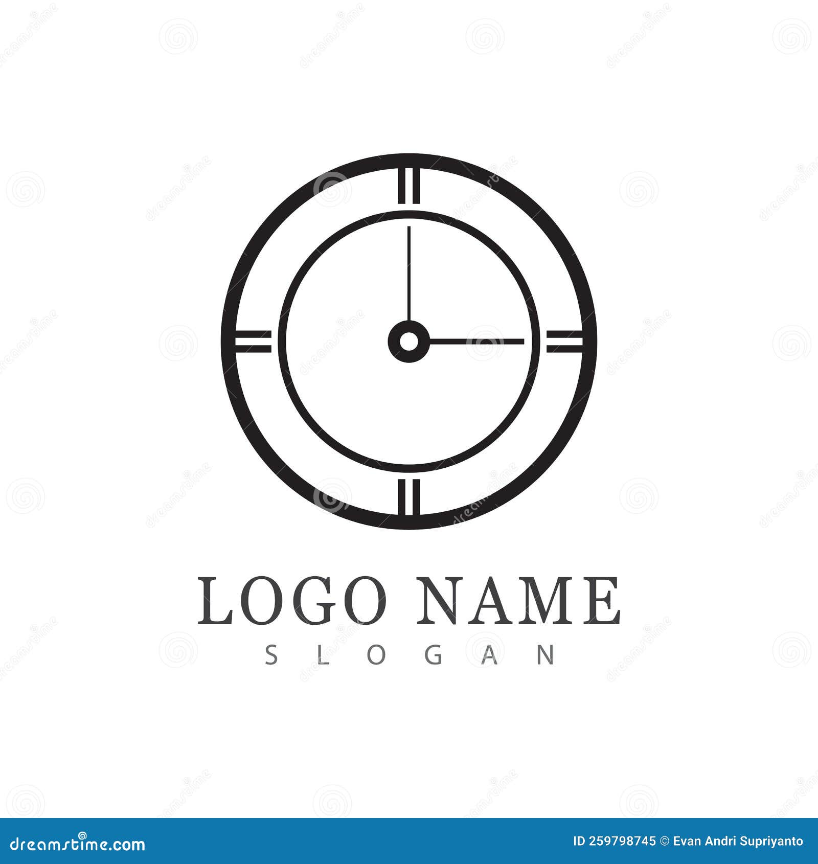 Time Icon Logo Vector in Flat Design Stock Vector - Illustration of ...