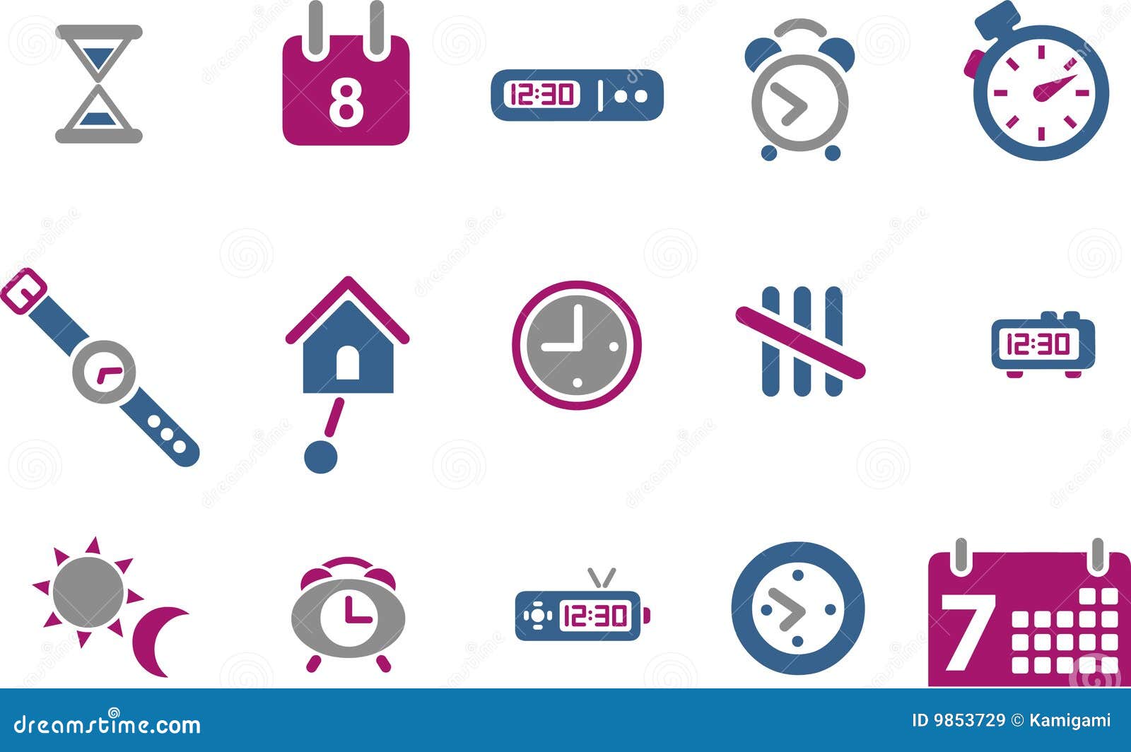Time Icon Set stock vector. Illustration of radioalarm - 9853729