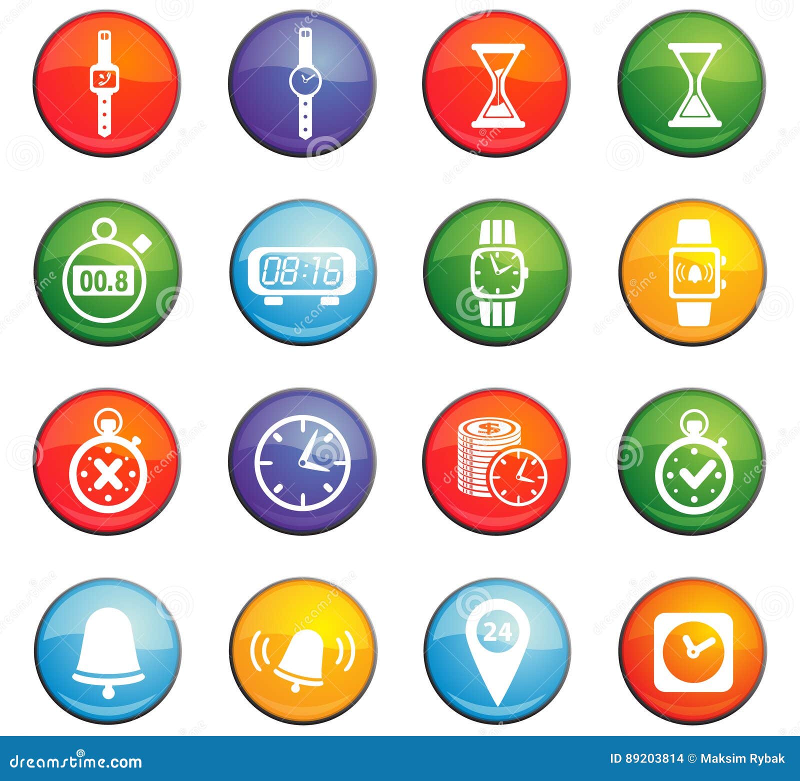 Time icon set stock illustration. Illustration of element - 89203814