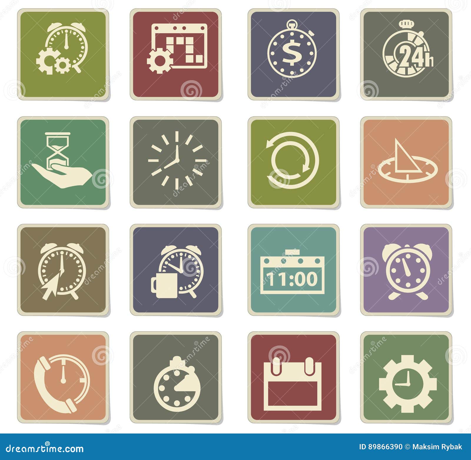 Time icon set stock illustration. Illustration of electronic - 89866390