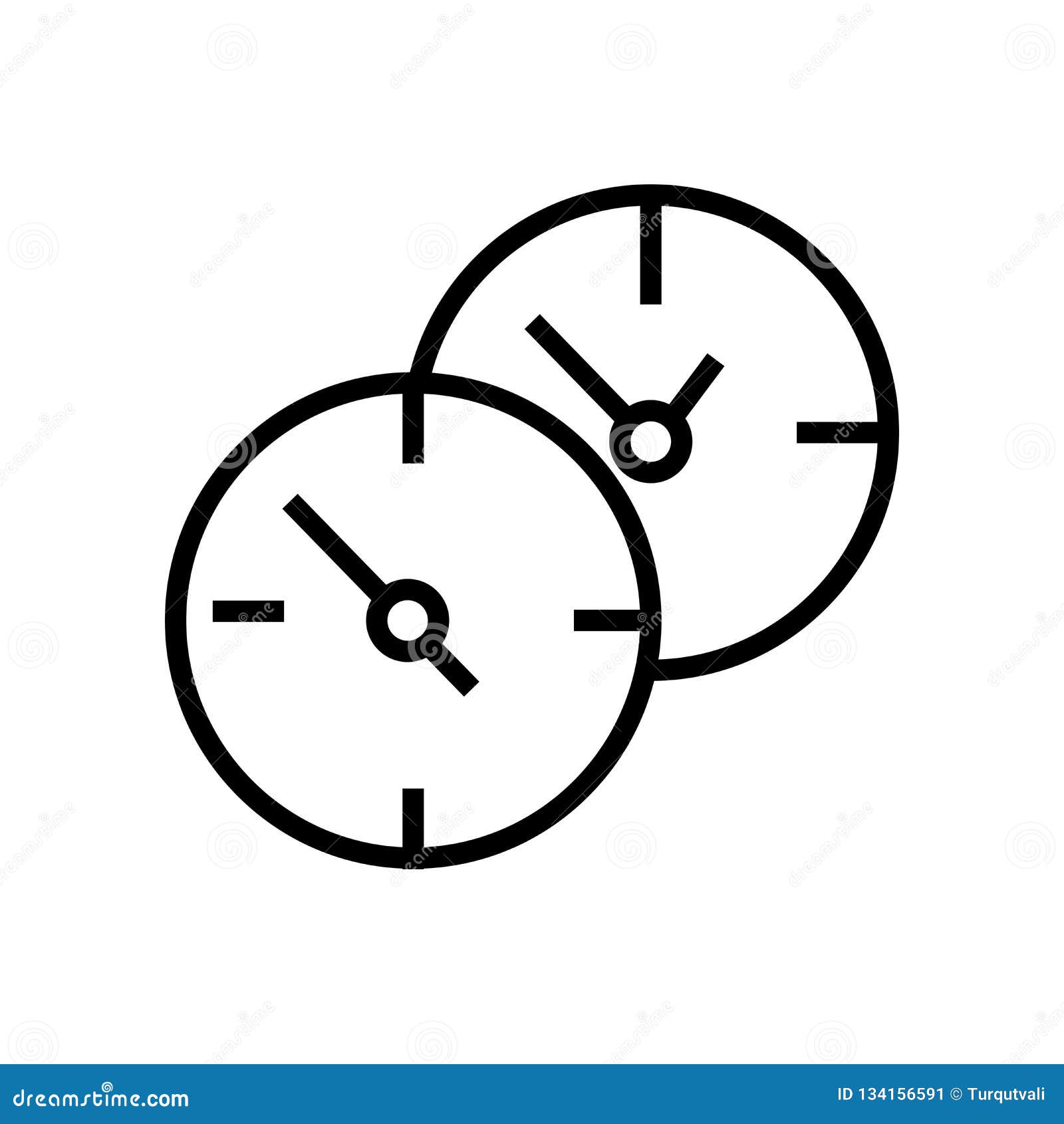 Time Icon Vector Isolated on White Background, Time Sign , Line and ...