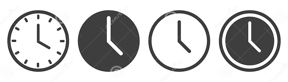 Time Icon on White Background. Stock Vector - Illustration of graphic ...