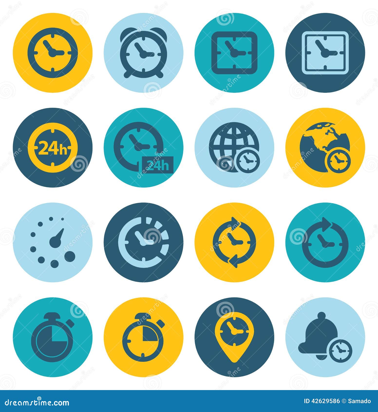 Time icons stock vector. Illustration of deadline, planning - 42629586