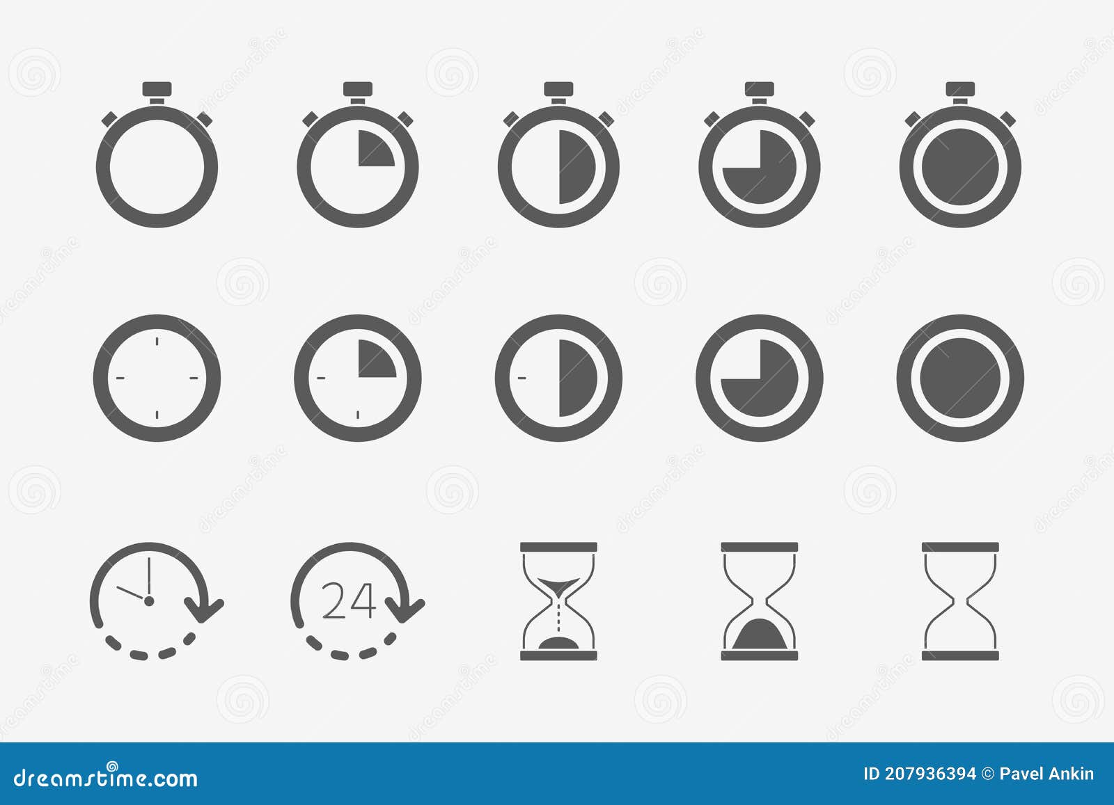 Time Icons set 01-05 stock vector. Illustration of collection - 207936394