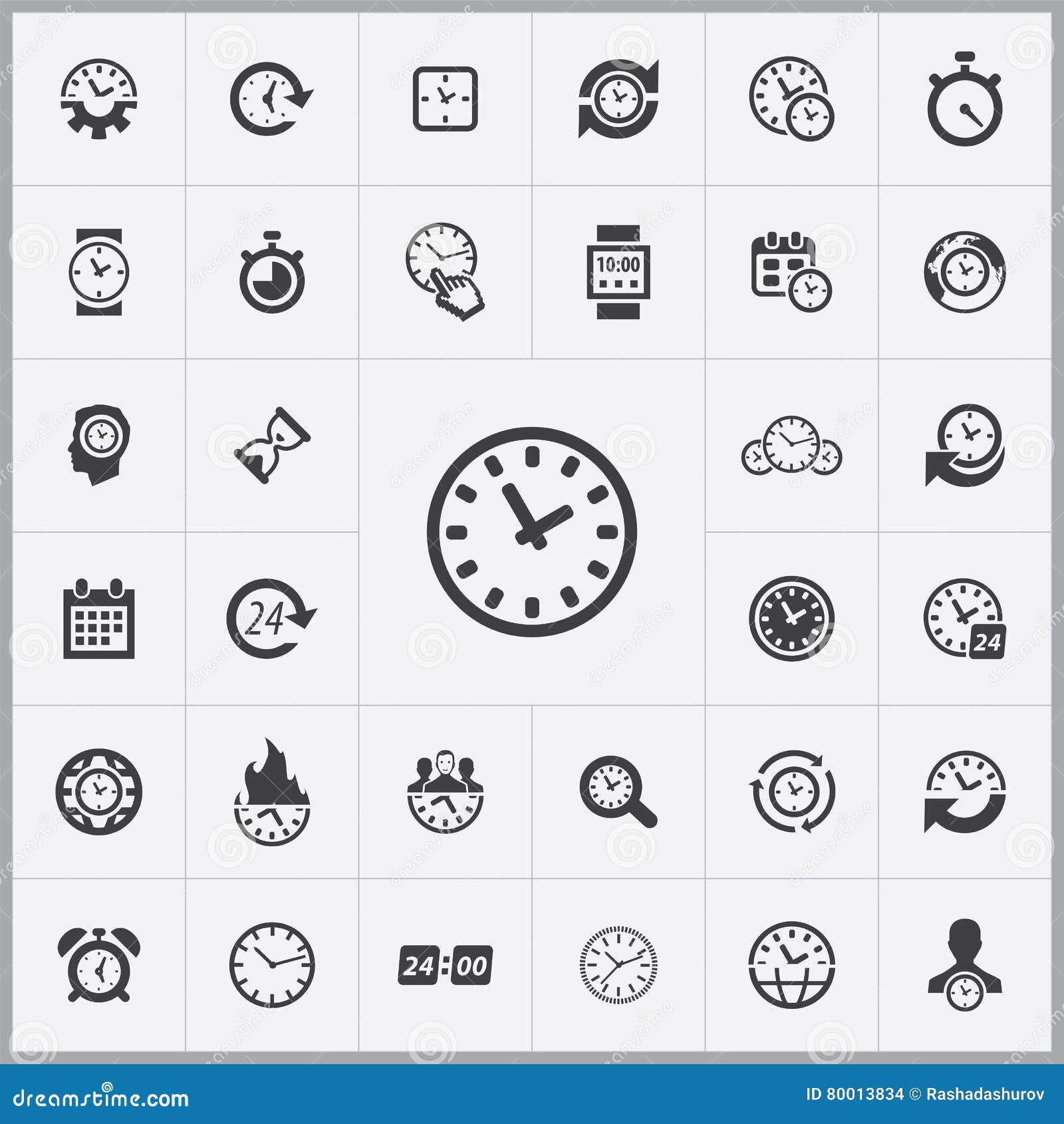 Time icons universal set stock vector. Illustration of pictogram - 80013834