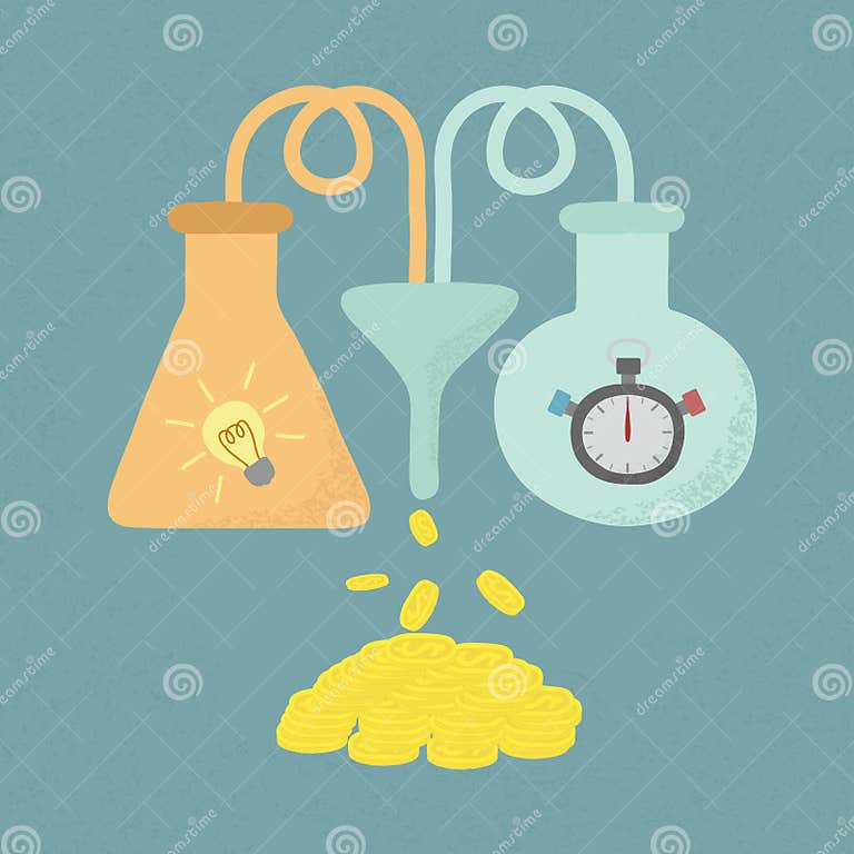 Time + Idea = Money stock vector. Illustration of active - 31454530