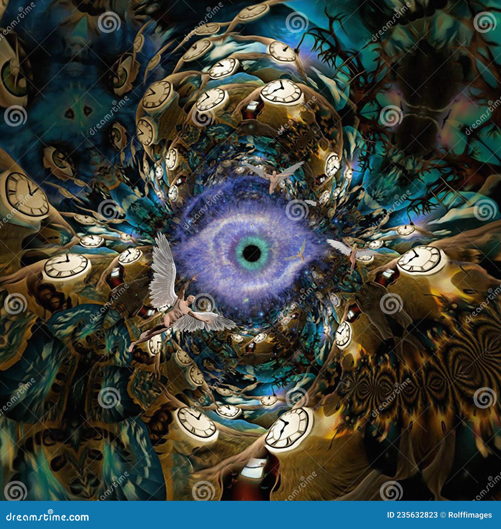Time is illusory stock illustration. Illustration of winged - 235632823