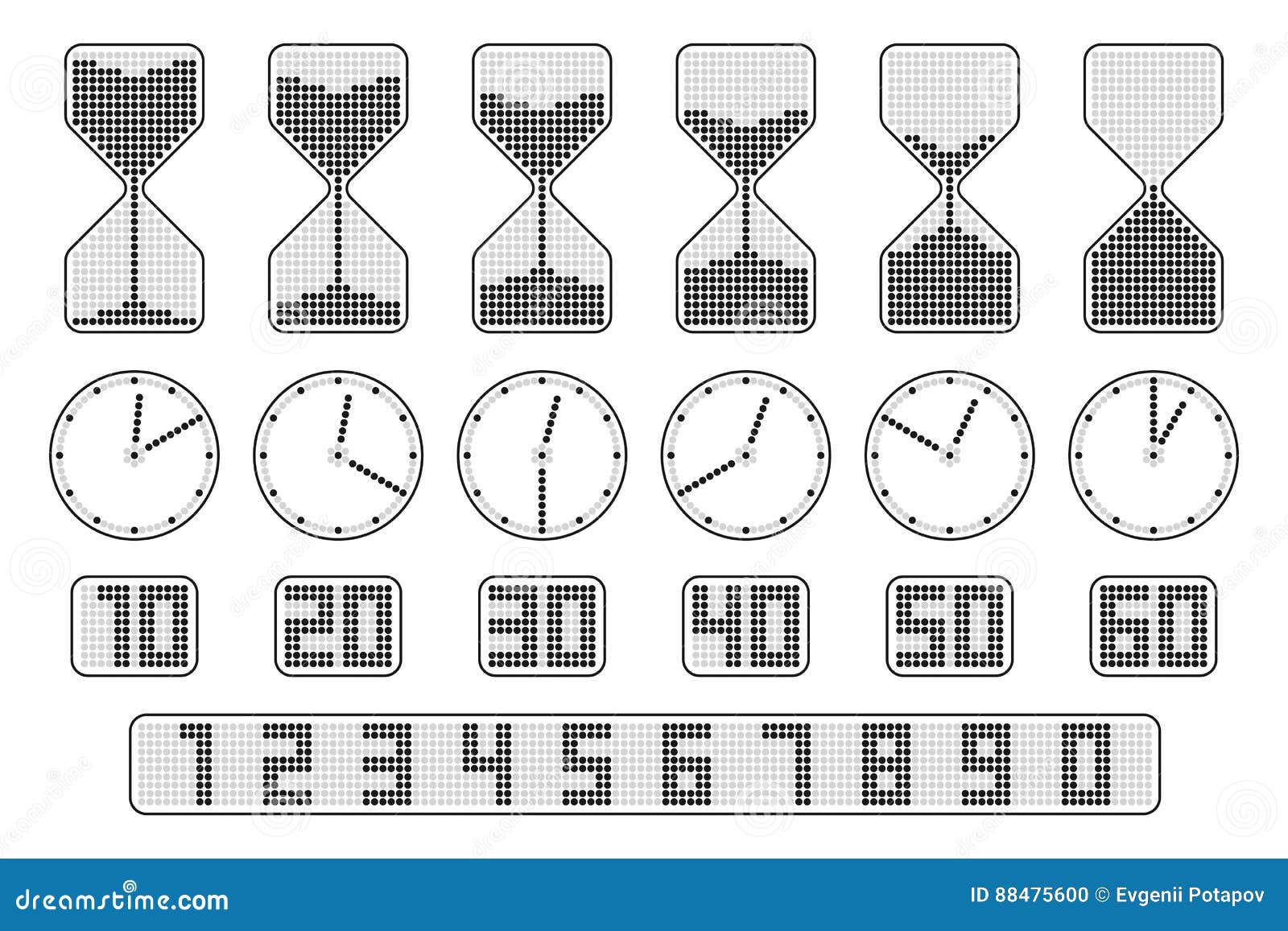 Time indicator set. stock vector. Illustration of object - 88475600
