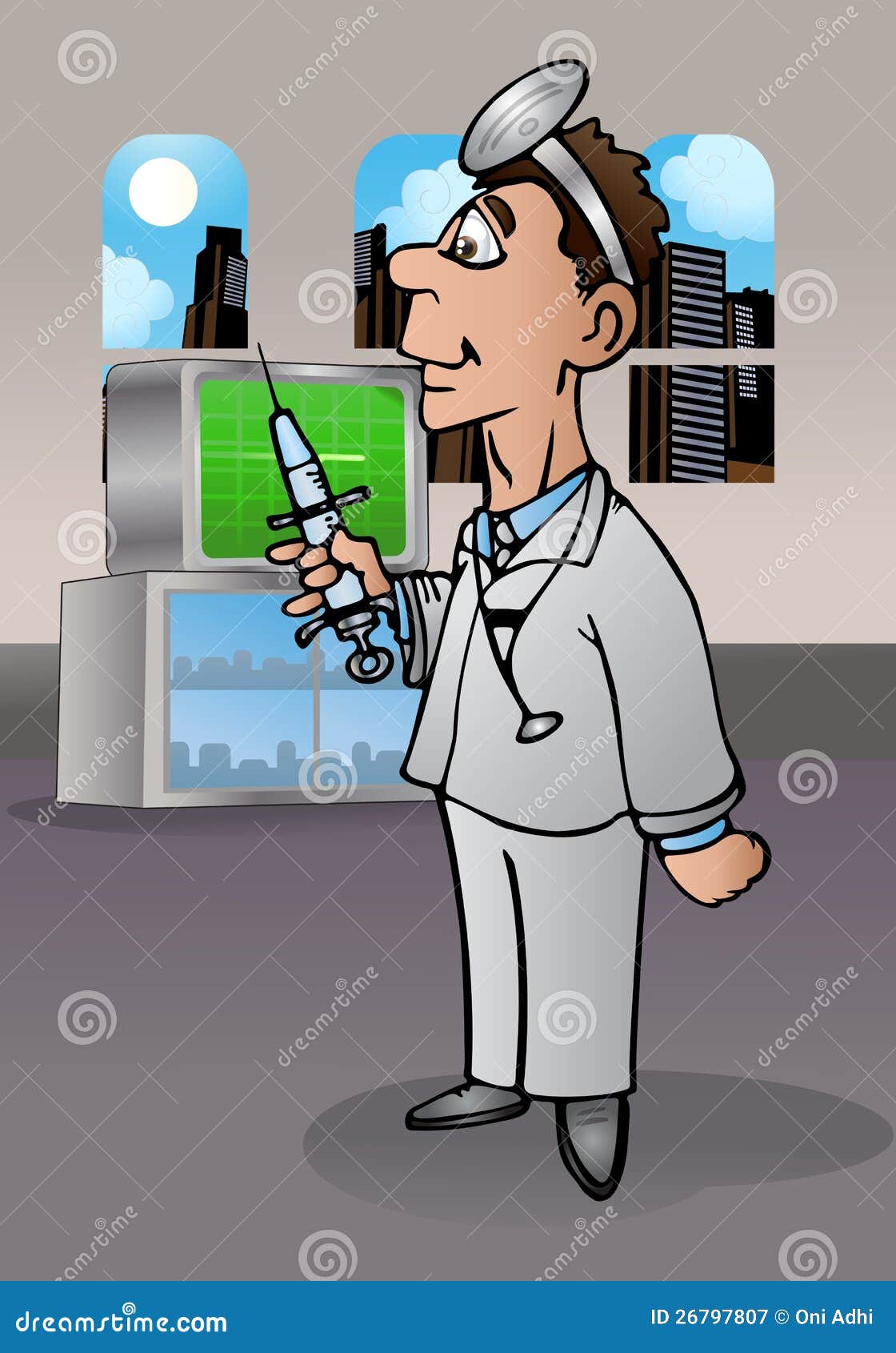 Time for injection stock illustration. Illustration of health - 26797807