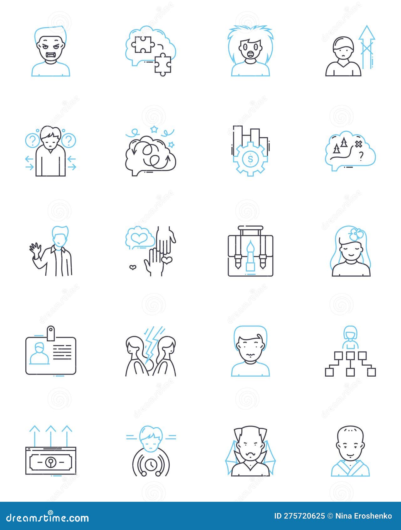 Time Intelligence Linear Icons Set. Analytics, Forecasting, Machine ...