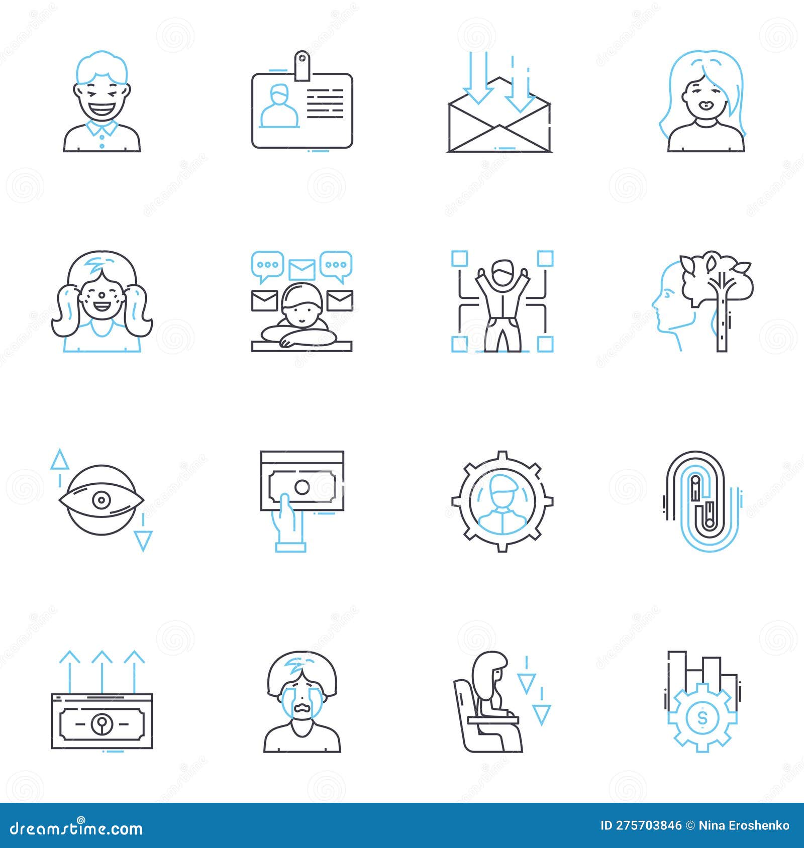 Time Intelligence Linear Icons Set. Analytics, Forecasting, Machine ...