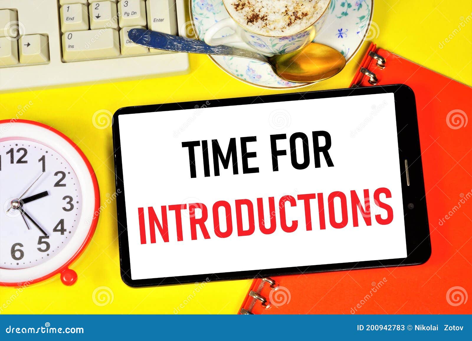 Time for Introductions. on the Smartphone Screen Stock Image - Image of ...