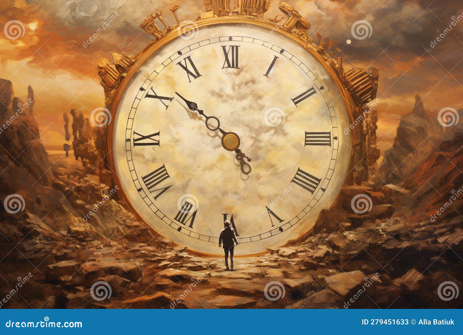 Time. an Irreversible Current Flowing in only One Direction, from Past ...