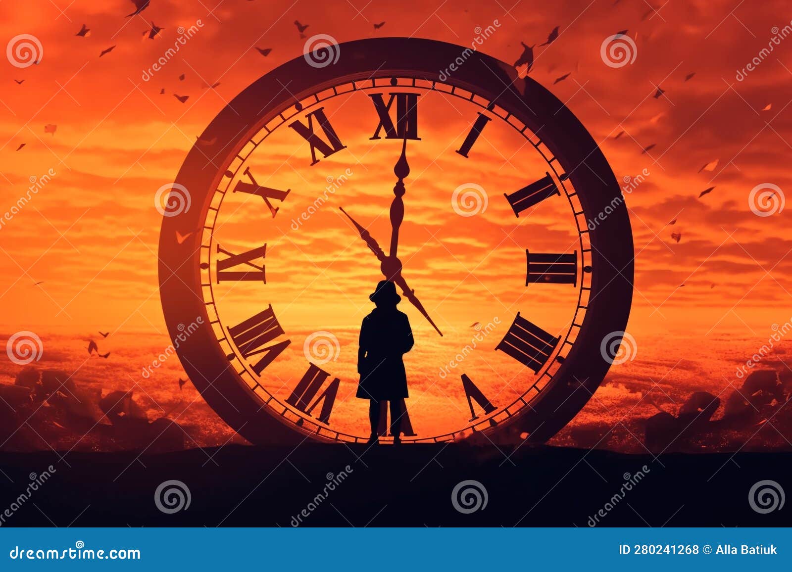 Time. an Irreversible Current Flowing in only One Direction, from Past ...