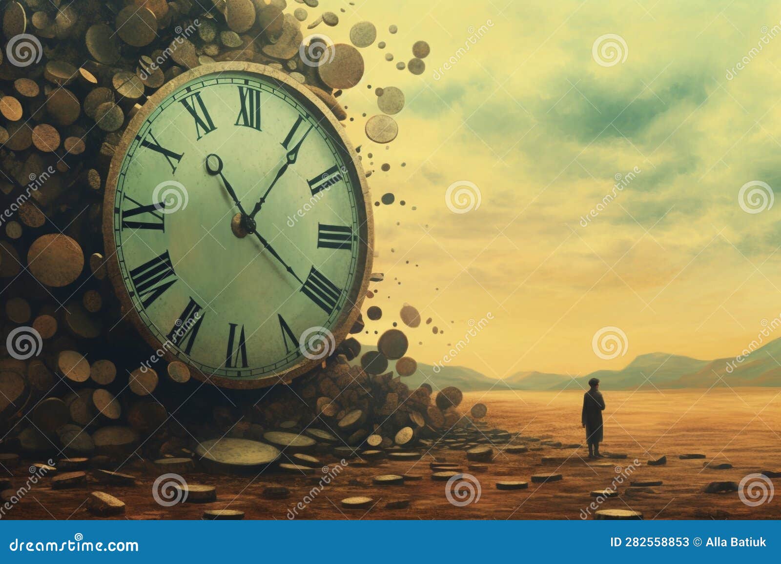 Time. an Irreversible Current Flowing in only One Direction, from Past ...