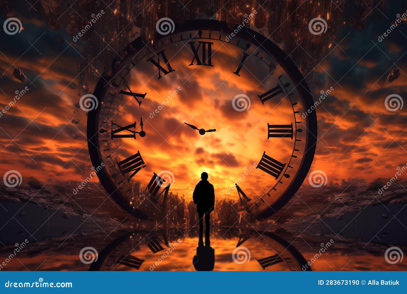 Time. an Irreversible Current Flowing in only One Direction, from Past ...
