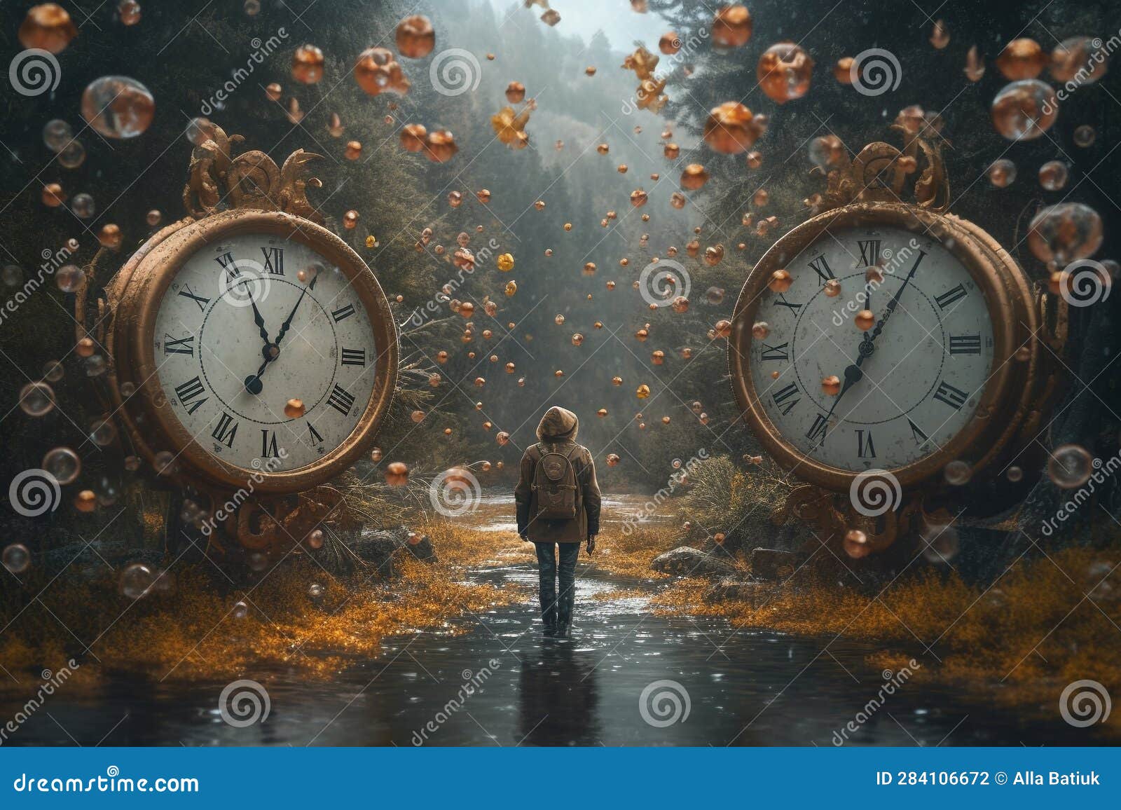 Time. an Irreversible Current Flowing in only One Direction, from Past ...