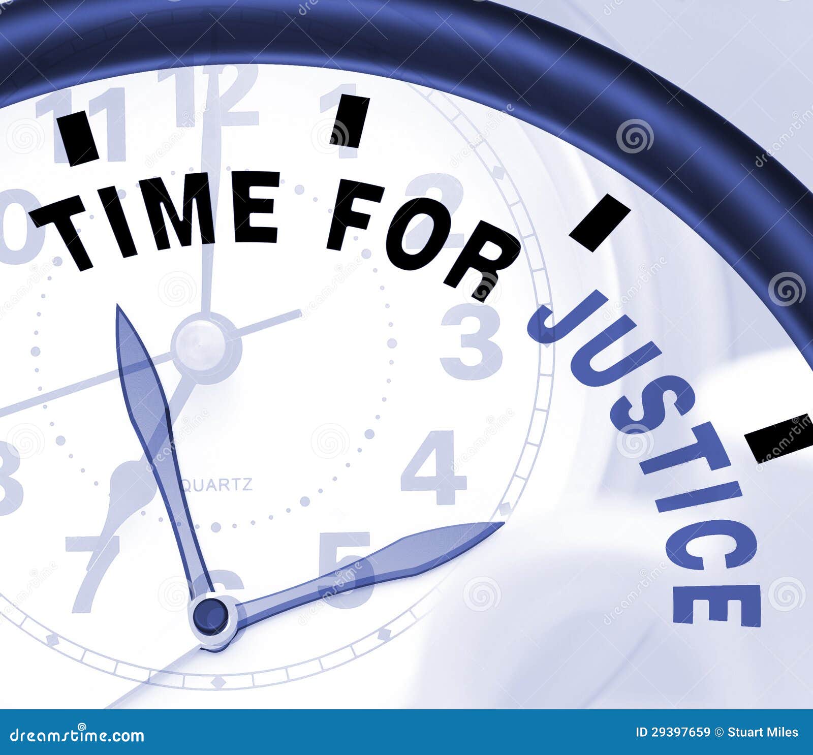 Time for Justice Message Shows Law and Punishment Stock Illustration ...