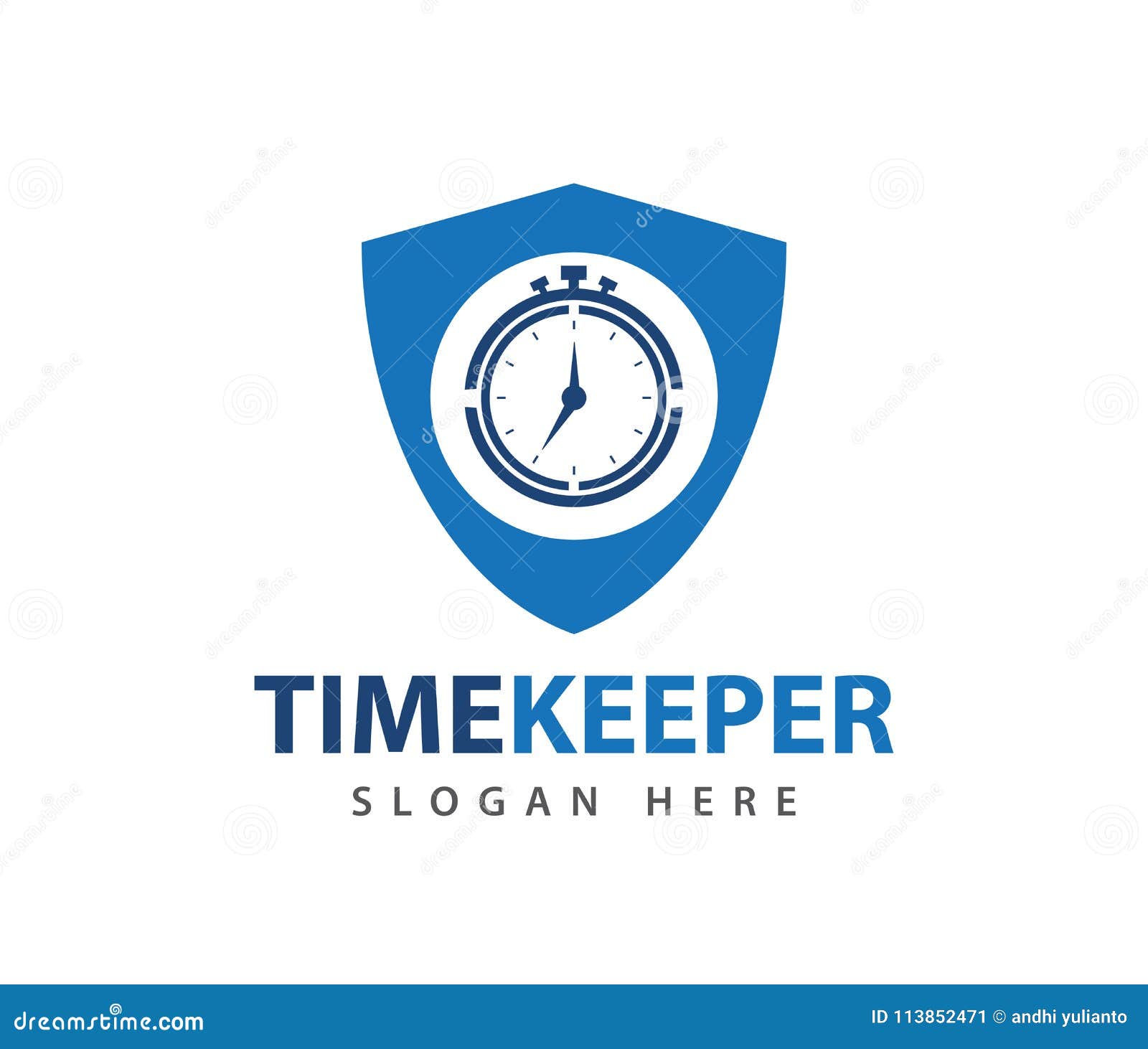 Time Keeper Security Guard Shield Online Technology Logo Design Stock ...