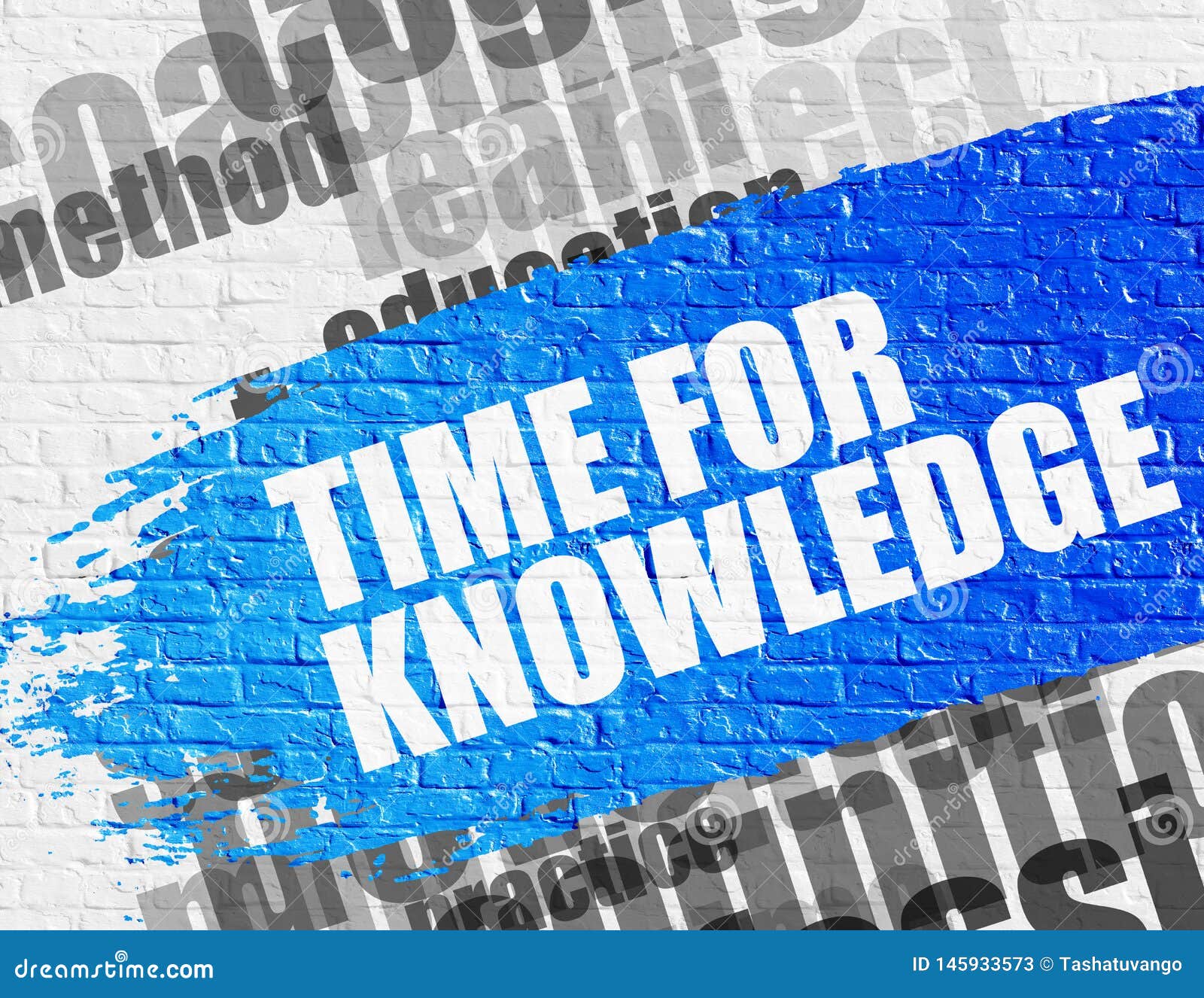 Time for Knowledge on Brickwall Background. Wordcloud Concept. Stock ...