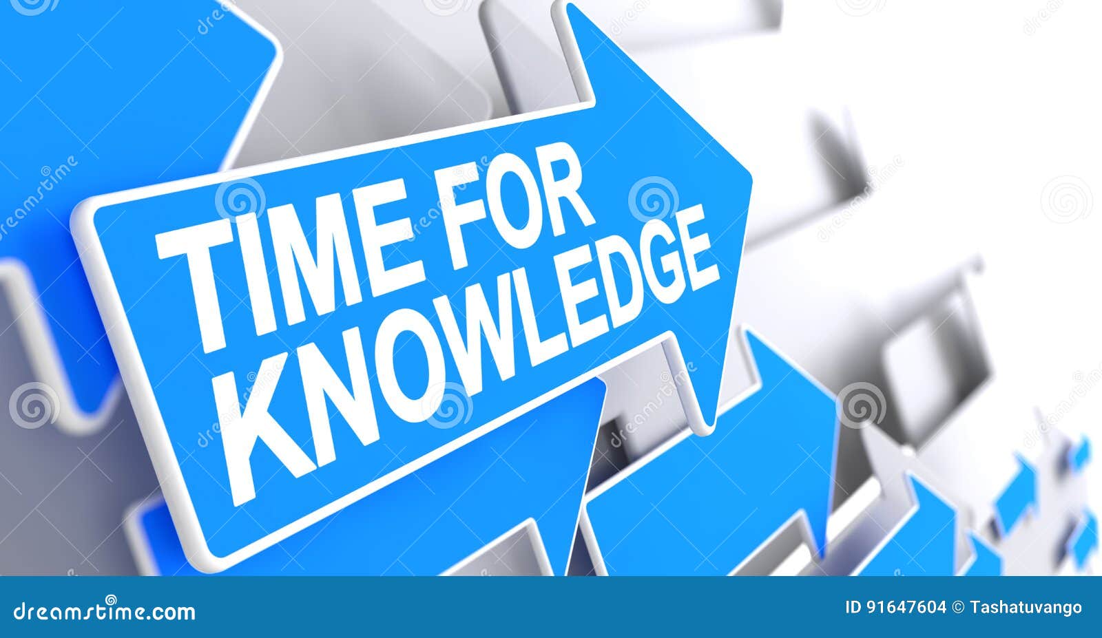 Time for Knowledge - Inscription on the Blue Cursor. 3D. Stock ...