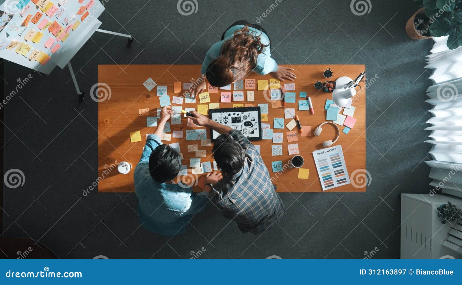 Time Lapse of Creative Designer Working Together Brainstorming Idea ...
