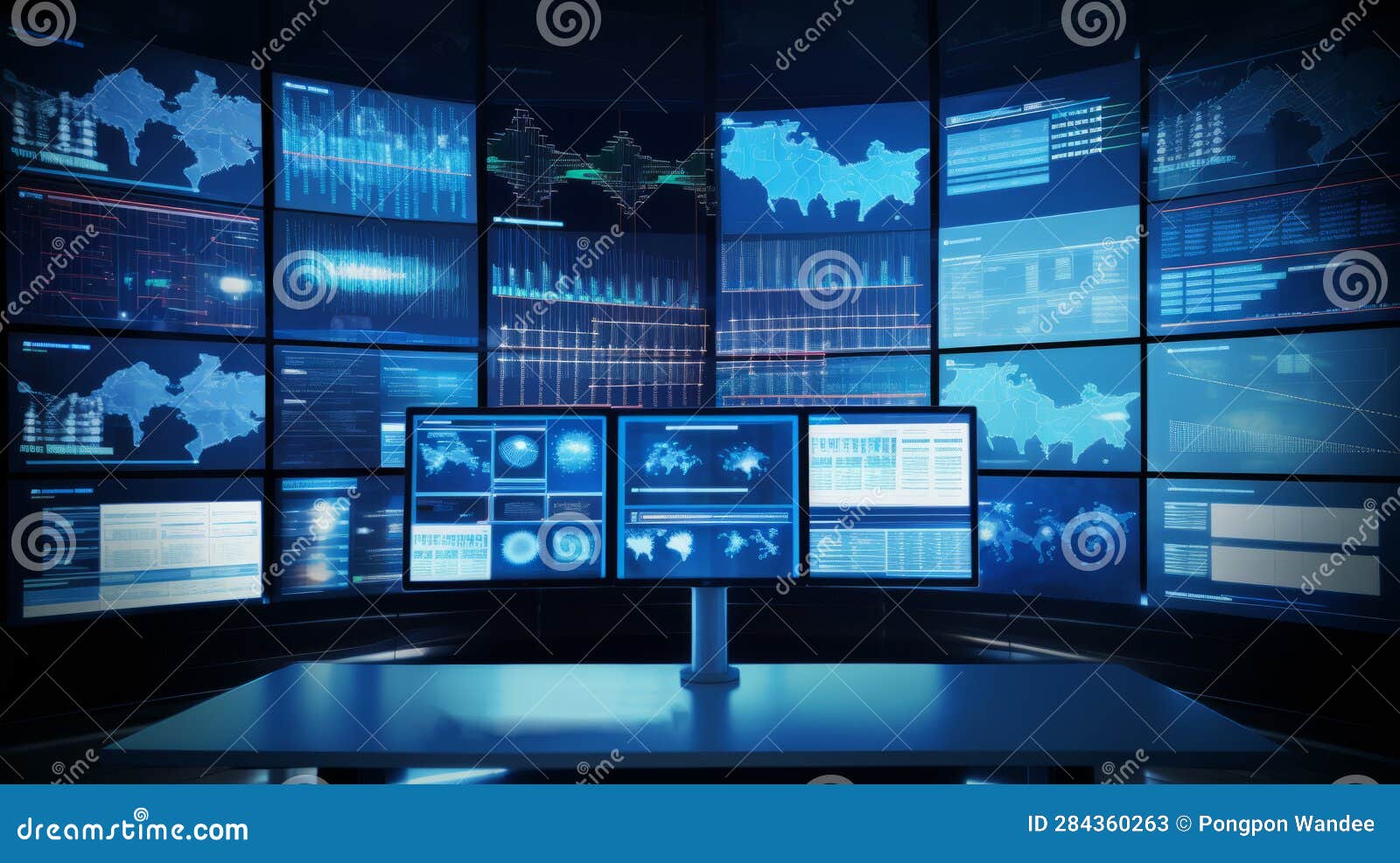 A Time-lapse of Data Visualization on Multiple Screens in a Control ...