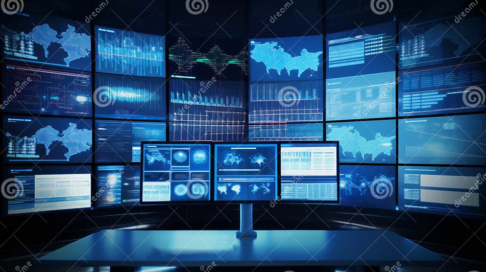 A Time-lapse of Data Visualization on Multiple Screens in a Control ...