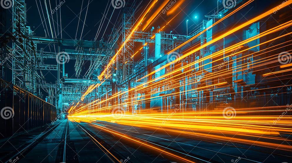 A Time-lapse Depiction of a Power Plant S Construction, Emphasizing the ...