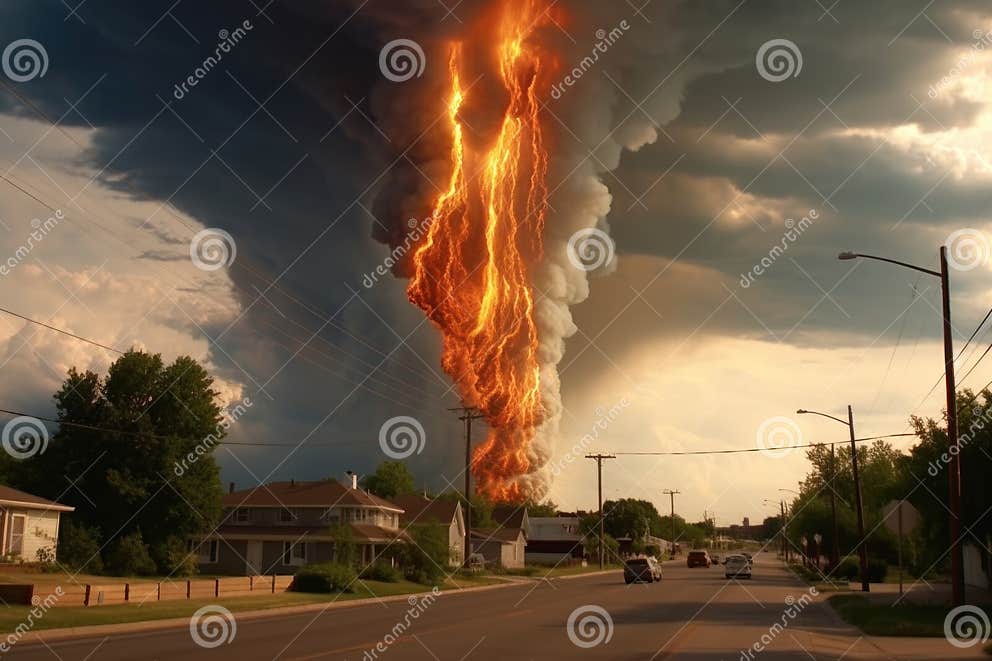 Time-lapse of a Fire Tornado Growing in Intensity Stock Photo - Image ...
