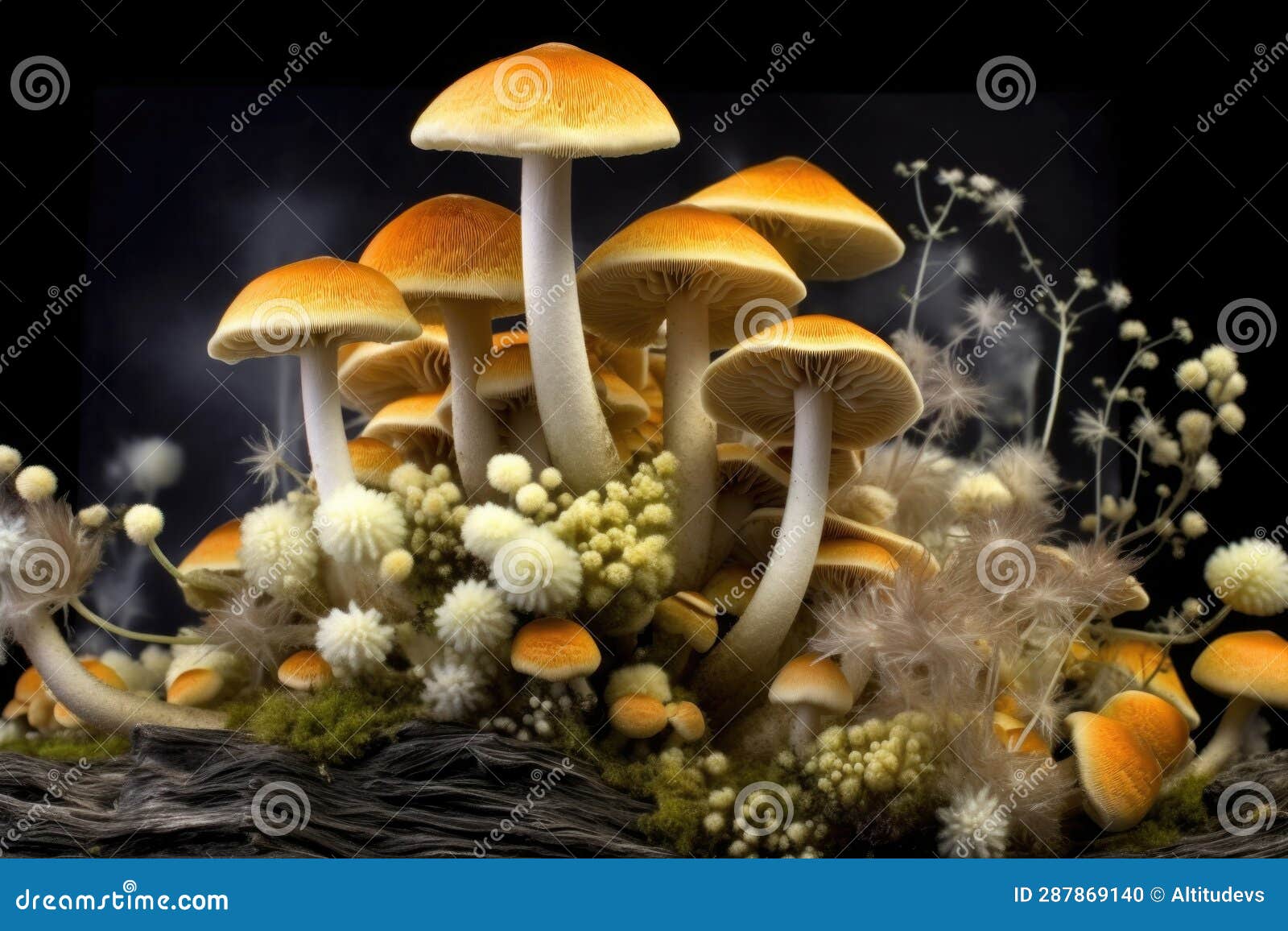 Time-lapse of Fungi Spore Release Under a Microscope Stock Illustration ...