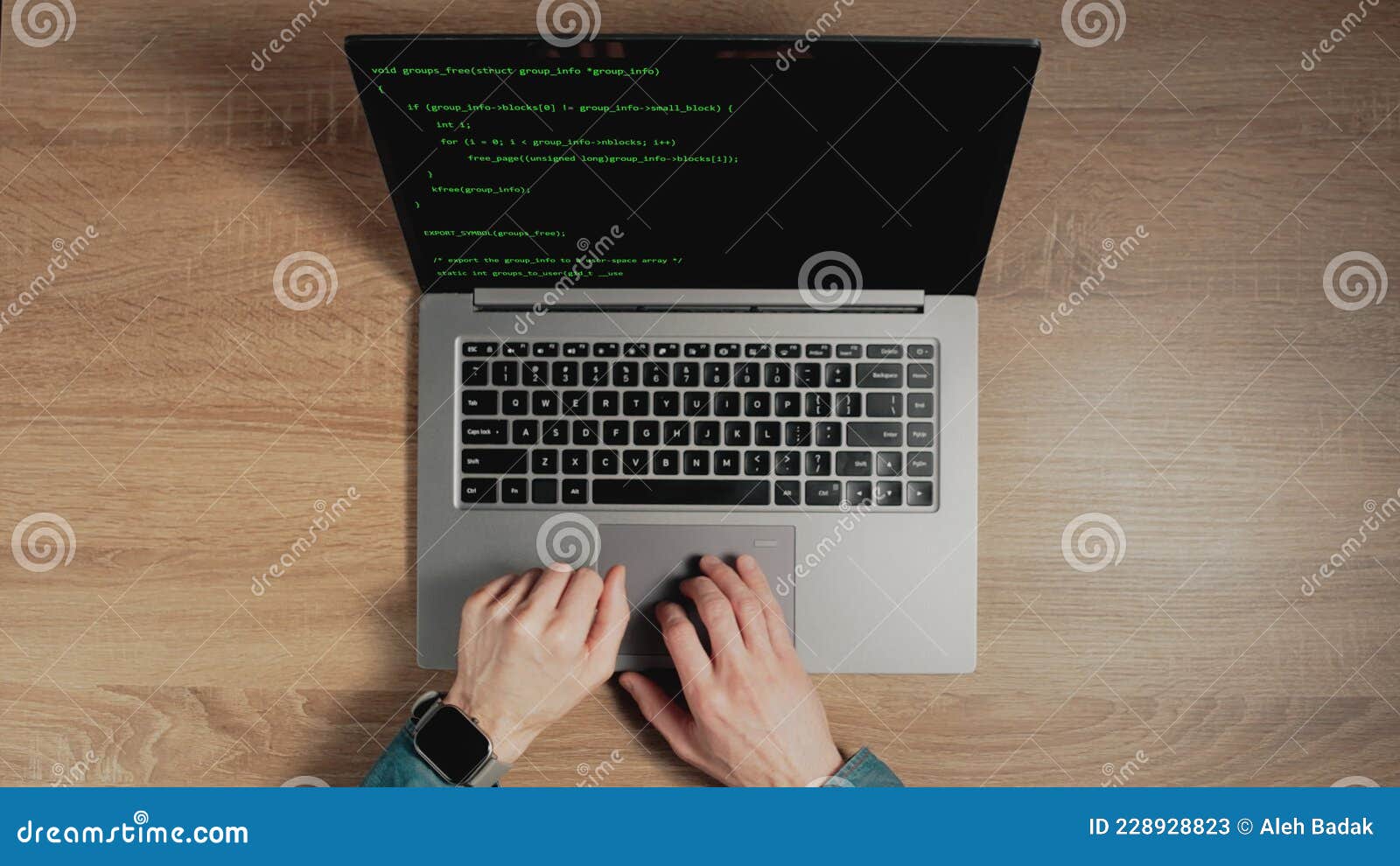 Time Lapse of Man Hands are Typing Commands of a Laptop Keyboard. a Man ...