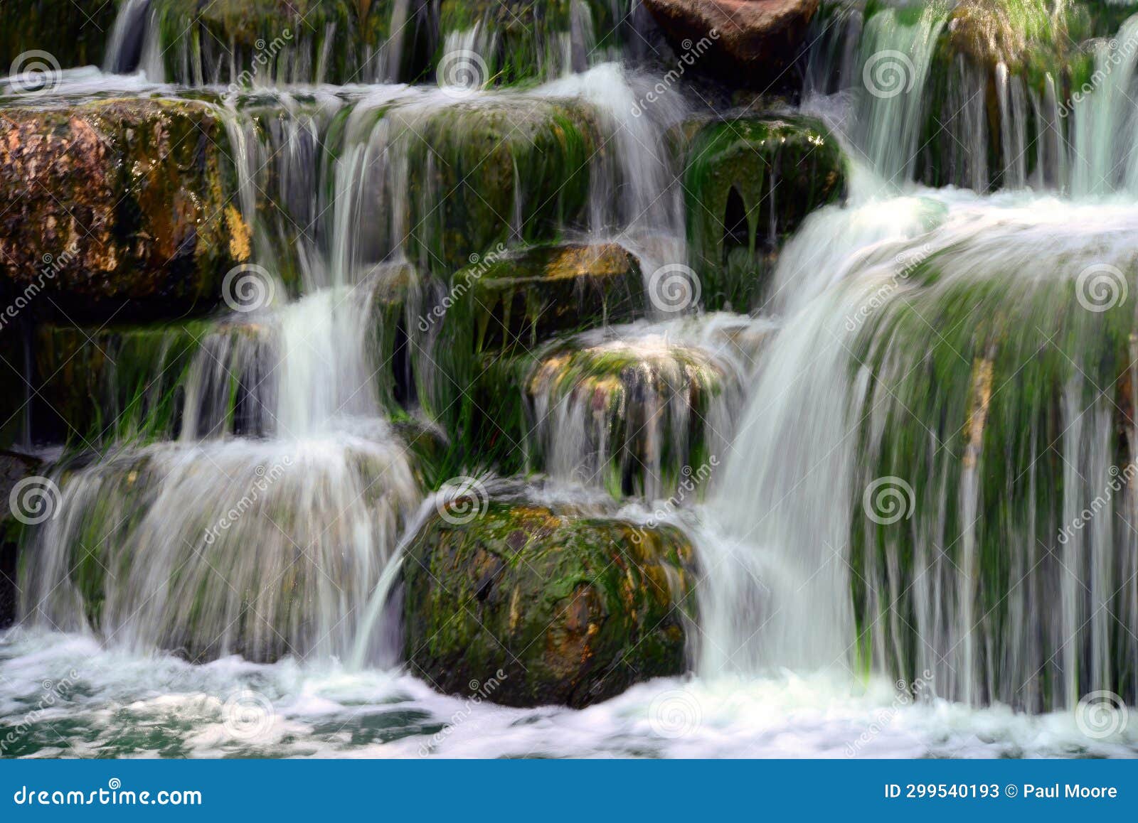 Time Lapse Man Made Cascade or Waterfall Stock Image - Image of green ...