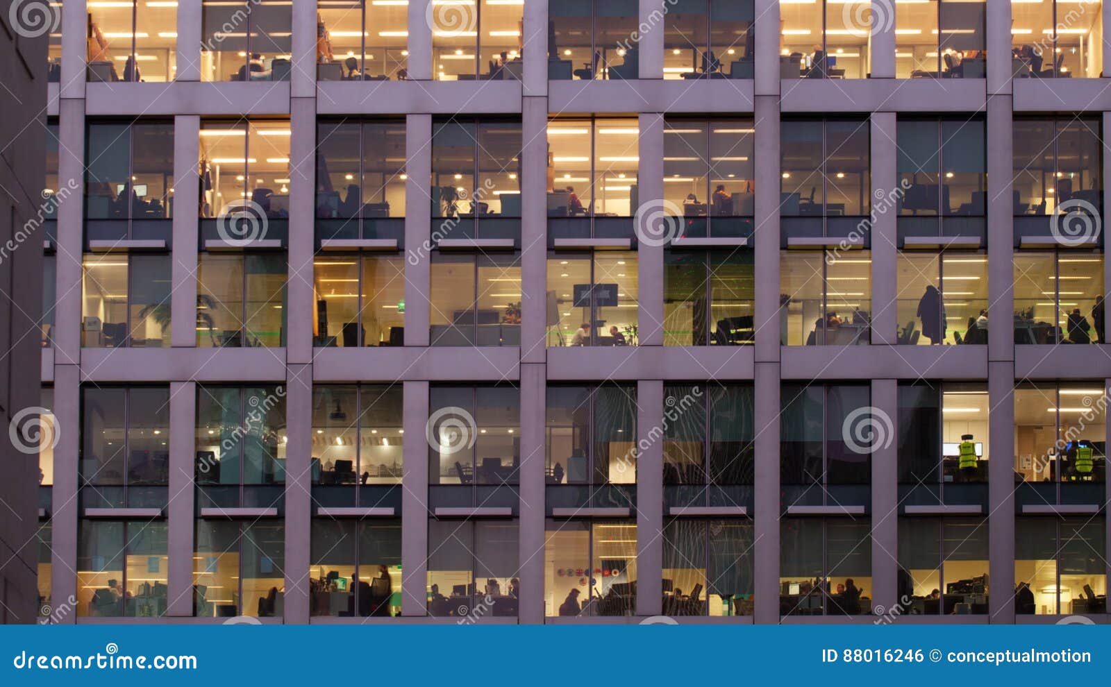 Time-lapse of an Office at Night Stock Footage - Video of facade, glass ...