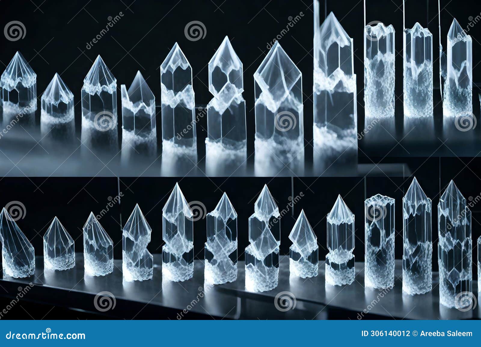 A Time-lapse Sequence of a Growing Crystal, Stock Illustration ...