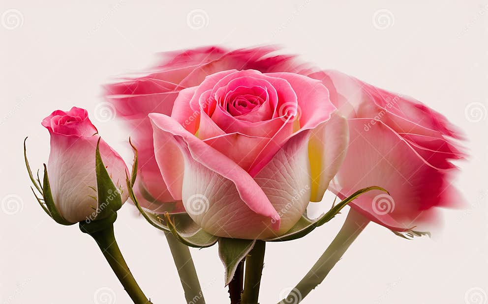 Generative-AI, Time-Lapse Blooming Rose with Motion Blur for a Dynamic ...