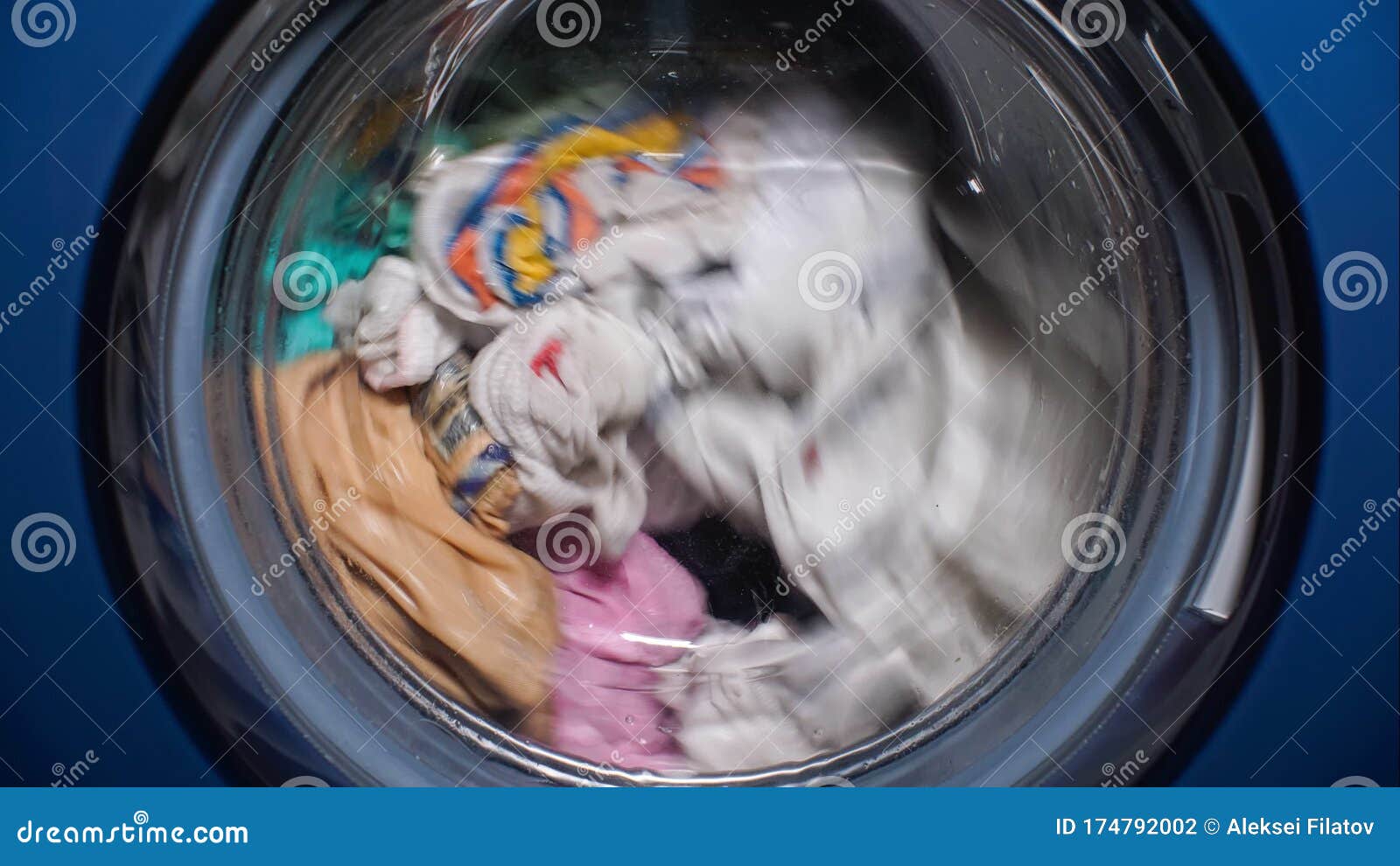 Time Lapse Sequence of a Washing Machine in the Process of Washing ...