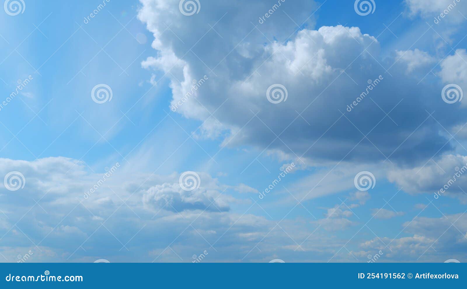 Sky with Several Layers of Clouds Moving in Different Directions. Sun ...