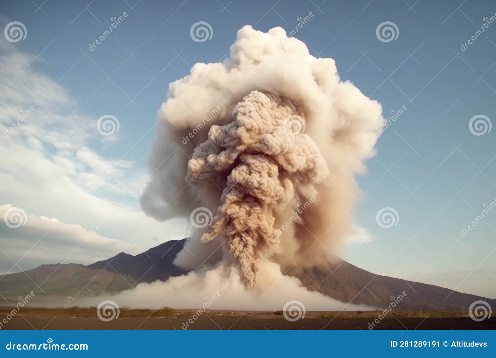Time-lapse of Smoke Plume from a Volcanic Eruption Stock Illustration ...