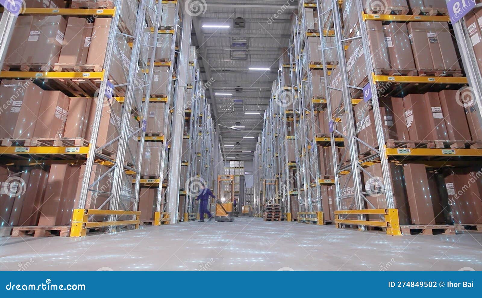 Time Lapse Work in a Factory Warehouse. Workflow in the Warehouse Time ...