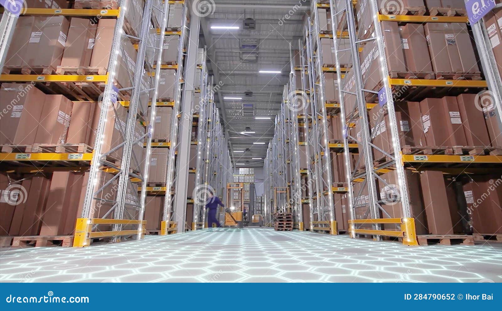 Time Lapse Work in a Factory Warehouse. Workflow in the Warehouse Time ...