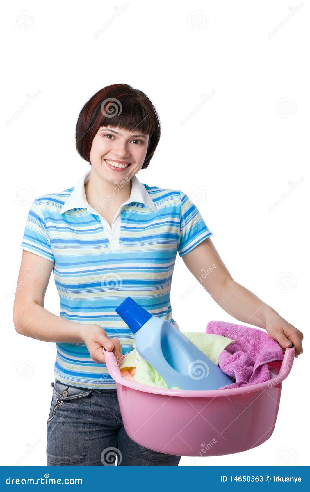 Time for laundry day. stock image. Image of adult, domestic - 14650363