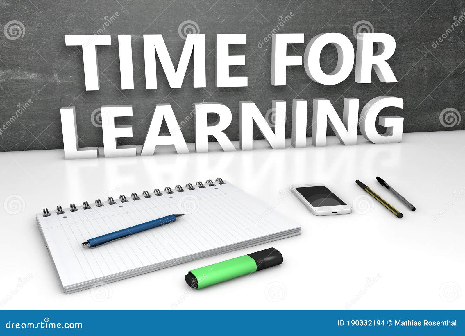Time for Learning stock illustration. Illustration of learning - 190332194