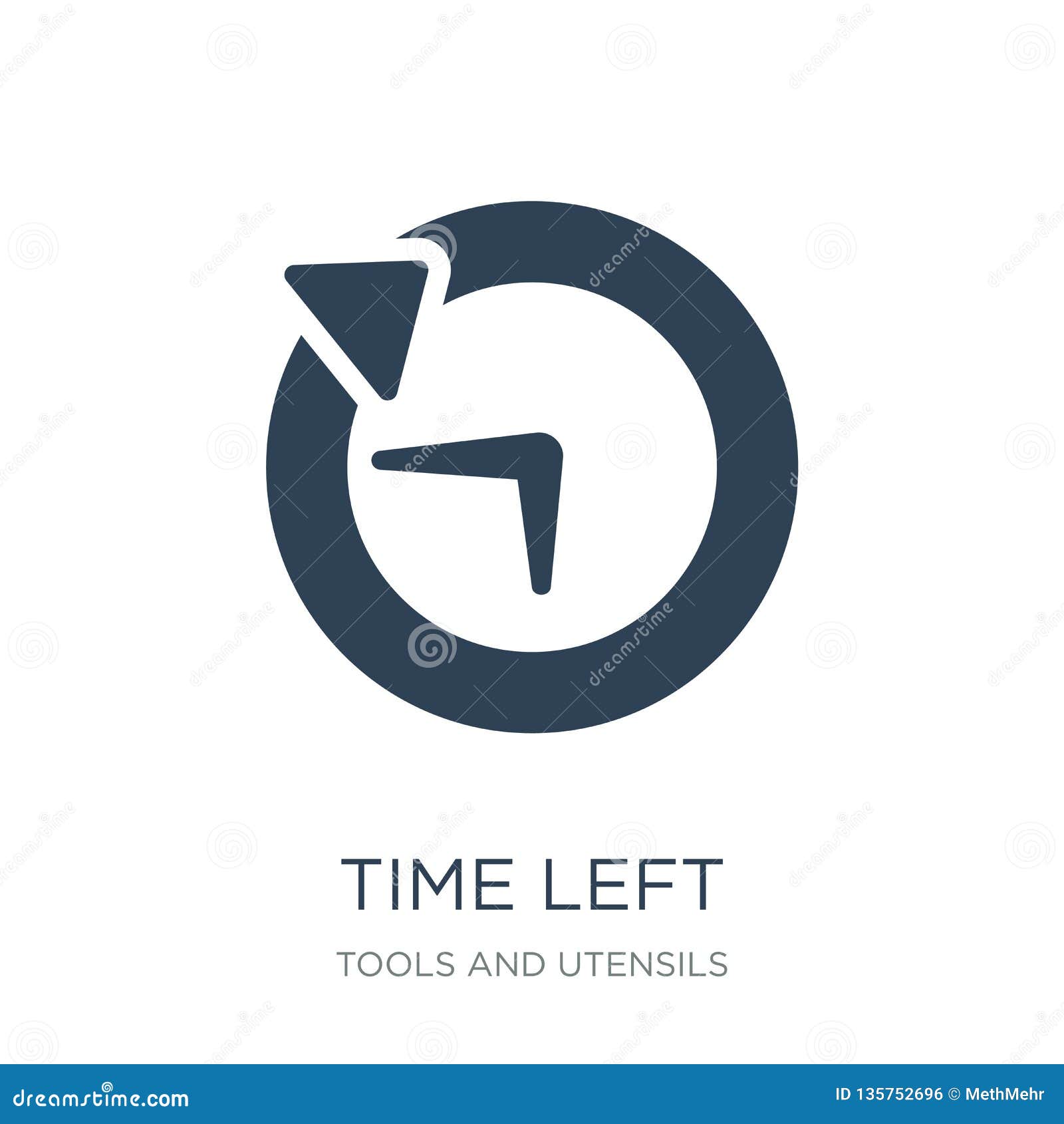 Time Left Icon in Trendy Design Style. Time Left Icon Isolated on White ...