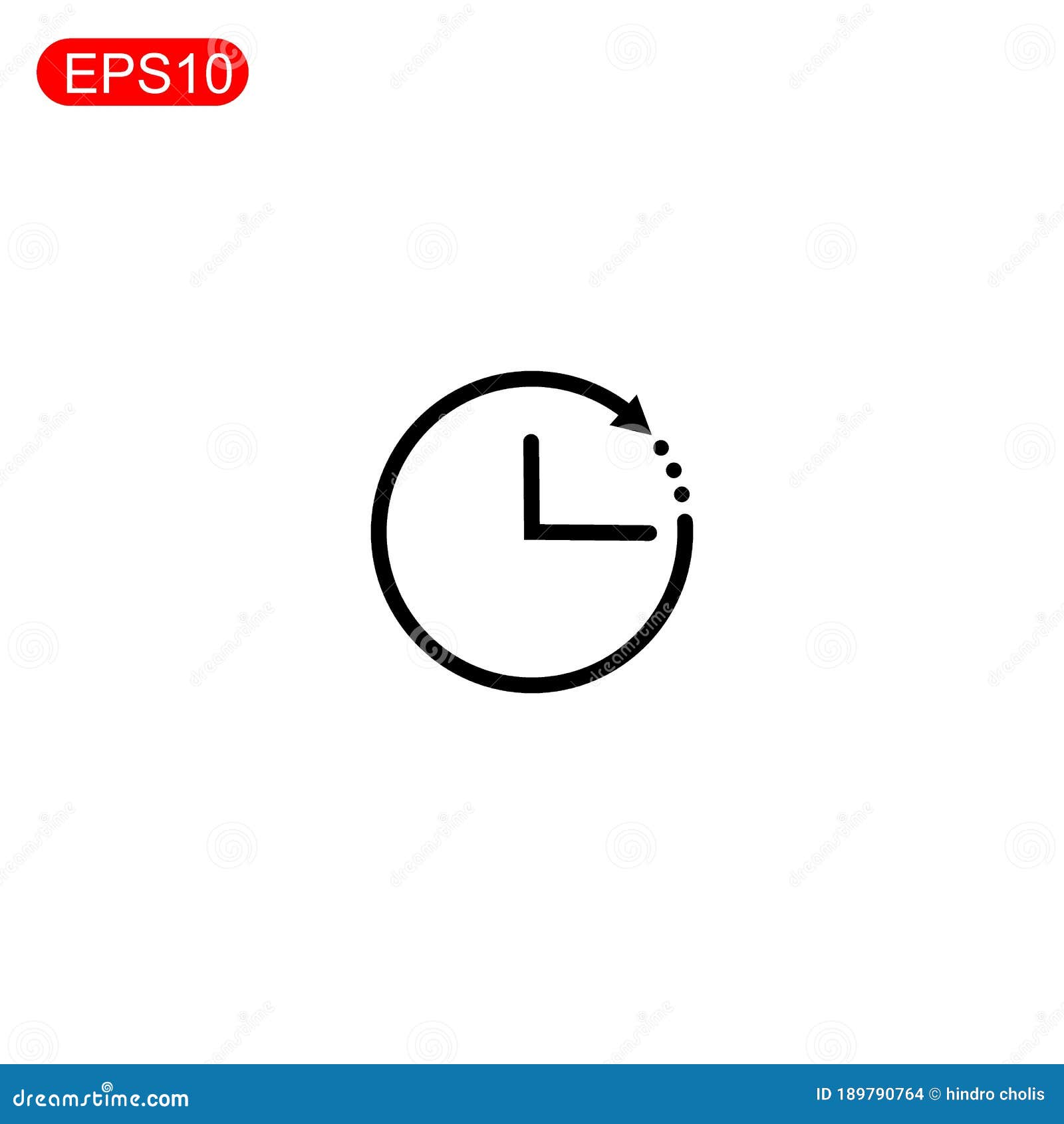 Time left icon vector. stock vector. Illustration of late - 189790764