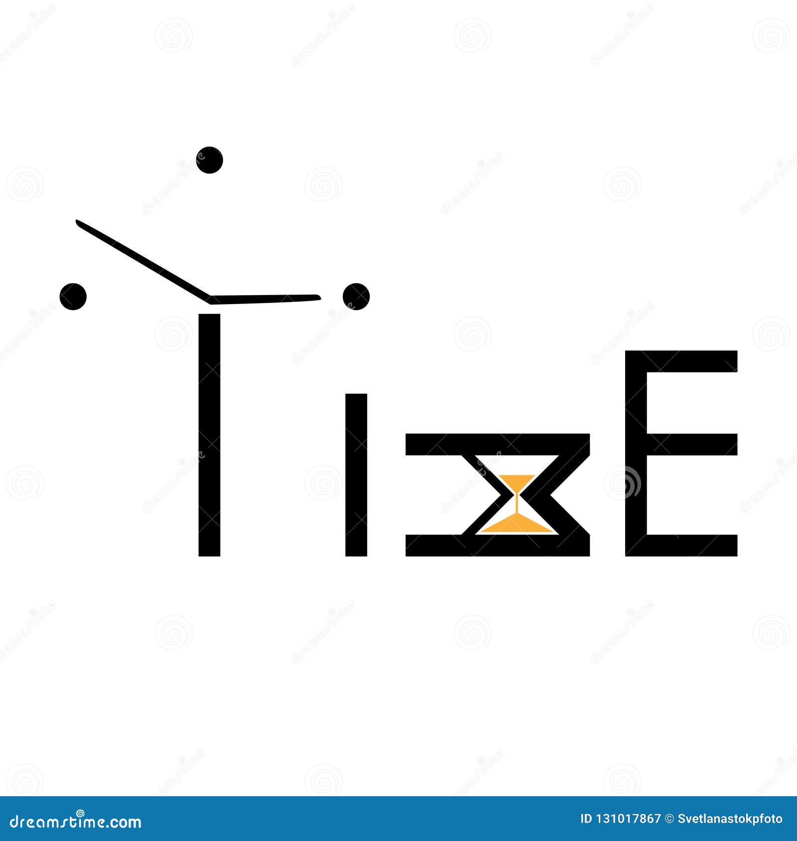 Time Lettering. Abstract Logo Idea, Time Concept or Clock Icon ...