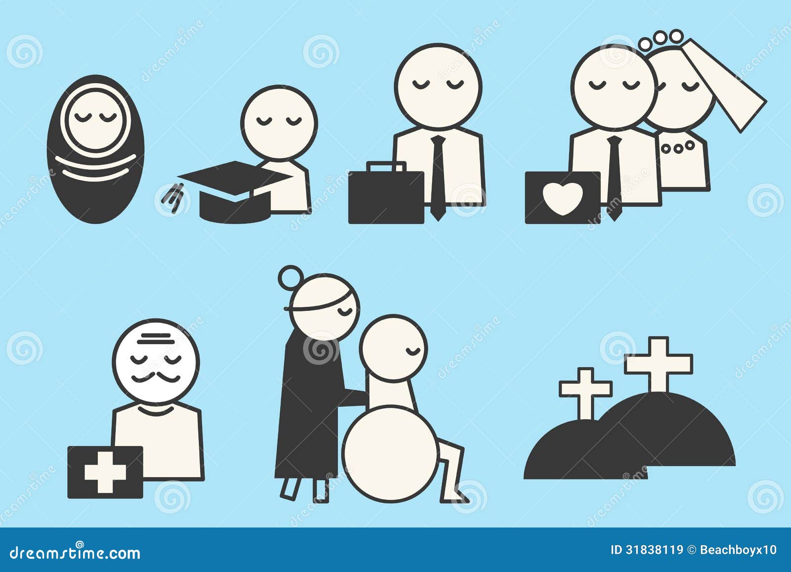 Time of life icons stock vector. Illustration of carriage - 31838119