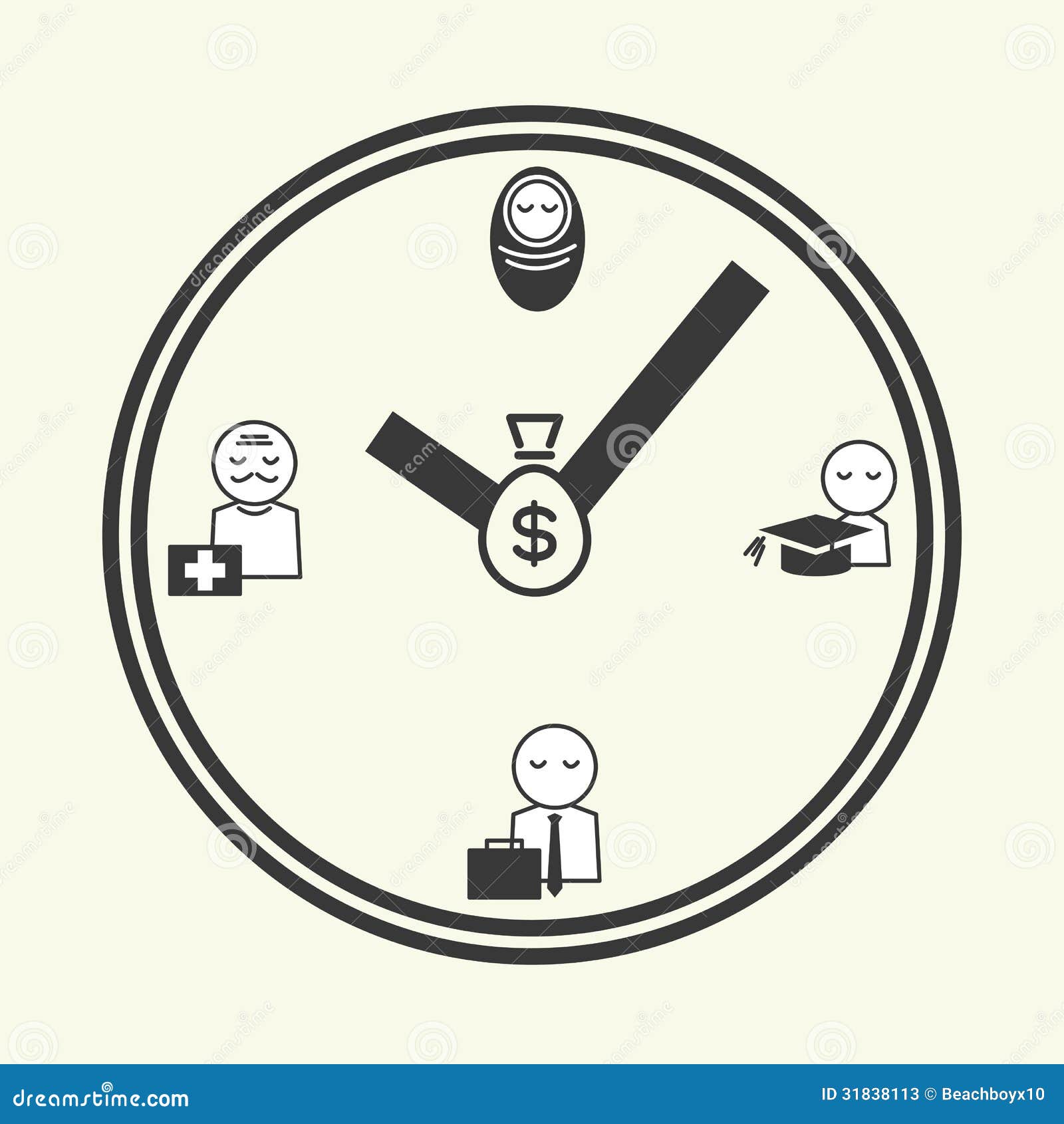 Time of life, icons stock vector. Illustration of circle - 31838113